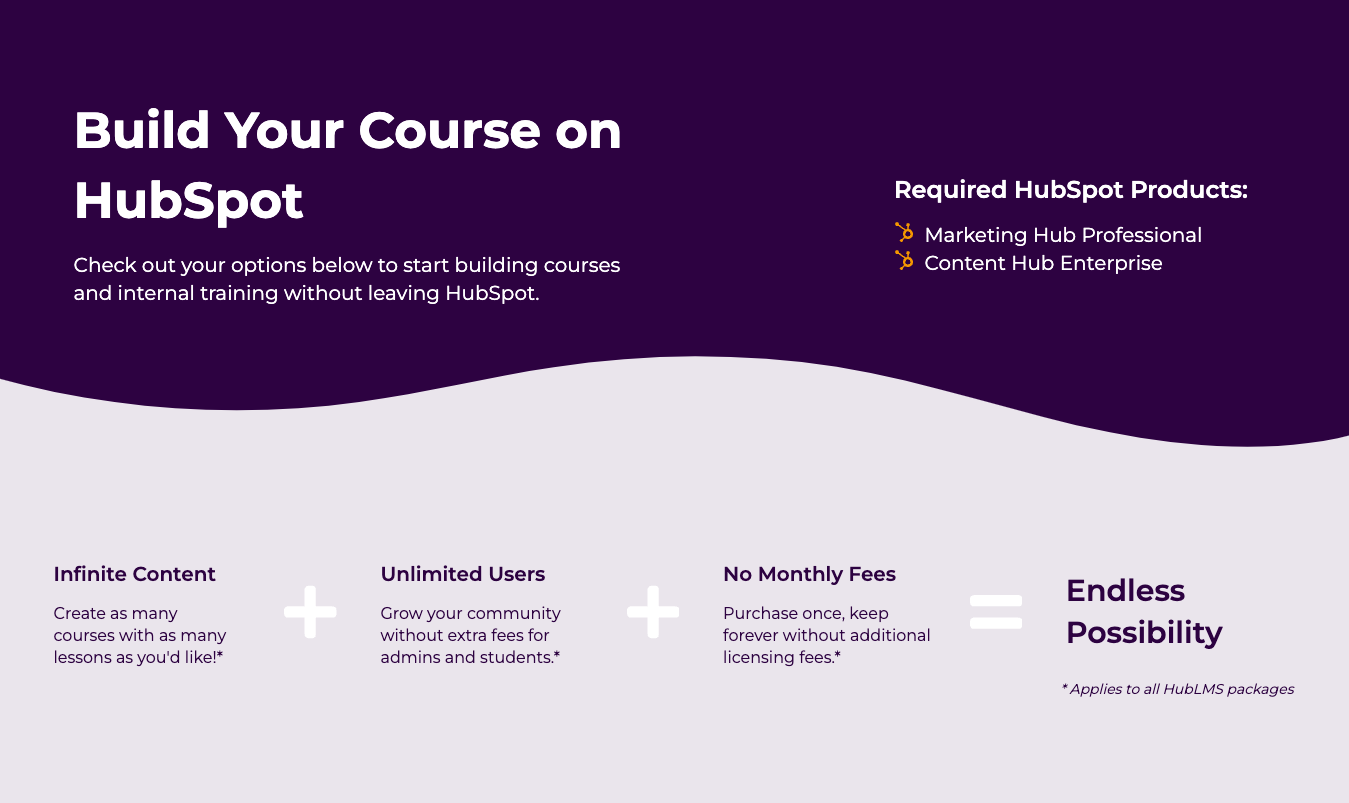 HubLMS Pricing Options | HubSpot Learning Management System Pricing